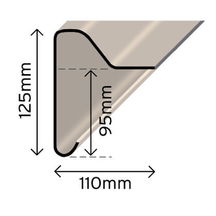 3Mtr B260 Upstand Trim