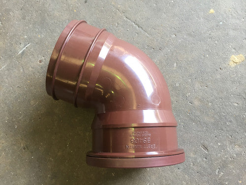 110mm Soil Pipe Single Socket Top Offset Bend - Brown