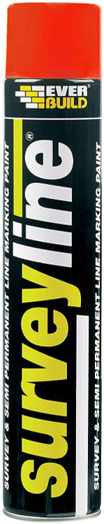 Everbuild Surveyline Red 700ml - semi-permanent line marking paint